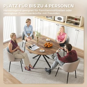 HOMCOM Kulatý Stůl pro 4 Osoby s Ocelovou Rámem Ø120x75 cm Tmavě Hnědý