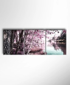 Malvis ® Obraz Jarní řeka ROZMĚR (šířka x výška): třídílný obdélník 150x60 cm