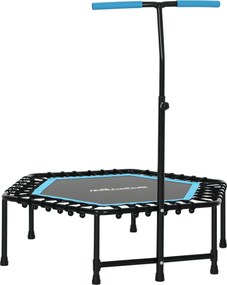 SPORTNOW Fitness Trampolina 114x114x132 cm S elastickým skákacím povrchem a nastavitelným 3-úrovňovým madlem, ocelový rám pro trénink nohou a těla dom