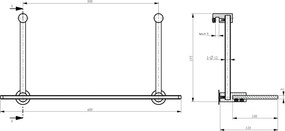 Sapho závěsná skleněná polička na sprchovou zástěnu 400 x 180 x 125 mm černá 1301-15B Koupelny Bernold