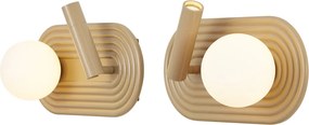 Sada 2 retro nástěnných svítidel taupe vč. LED 3-stupňově stmívatelné a USB-C - Lila