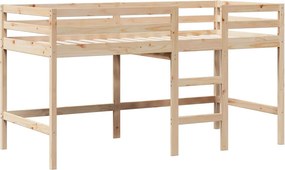 Patrová postel se střechou 90 x 190 cm masivní borové dřevo 3282058