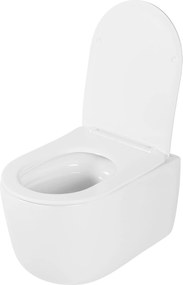 Rea Eddy, závěsná záchodová mísa Tornado Rimless 525x360x360 mm se sedátkem, REA-C6560