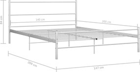 Rám postele bílý kov 140 x 200 cm 284695