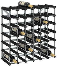 vidaXL Stojan na víno na 42 lahví černý masivní borové dřevo