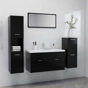 vidaXL Set koupelnového nábytku dřevotříska [3071379] Barva: Černá