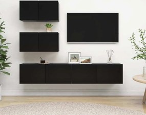vidaXL 4dílný set TV skříněk dřevotříska [3078710] Barva: Bílá