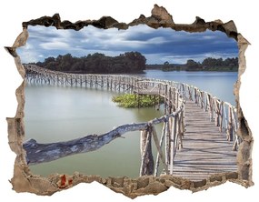 Wallmuralia Nálepka fototapeta 3D výhled Dřevěný most 95x64 cm