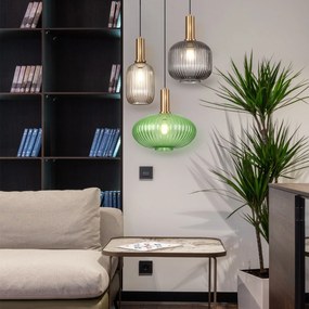 Toolight Rea, Skleněné závěsné stropní svítidlo APP462-1CP Green, OSW-00592