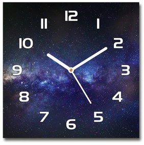 Wallmuralia Skleněné hodiny čtverec Mléčná dráha 30x30 cm