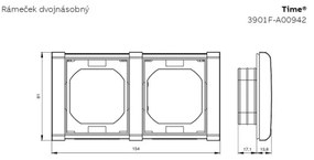 ABB Time dvojrámeček IP44 titanová 3901F-A00942 G