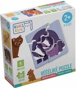 KukiKuk 80005 Véééliké puzzle Mláďata s mámou / od 2 let