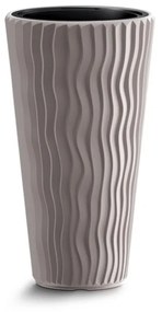 PROSPERPLAST Květináč - SANDY SLIM Průměr: 29,7 cm, Barva: mocca