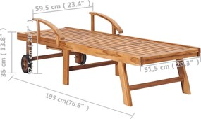 vidaXL Marketos Zahradní lehátka 2 ks se stolkem a poduškou masivní teak