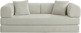 Aosom Bezkostrové modulární sofa, přeměnitelné na postel, obsahuje 2 polštáře a ocelový rám, 204D x 97Š x 65V cm, béžová