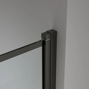 BPS-koupelny Dvoudílná vanová zástěna HYD-PR04 100x140 černá/transparent