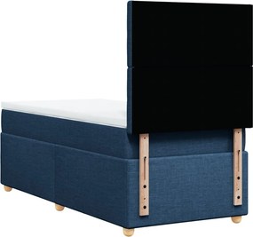 Box spring postel s matrací modrá 90x200 cm textil 3291183
