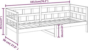 vidaXL Válenda 90 x 190 cm masivní borové dřevo [820220] Barva: Bílá