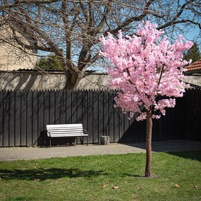 3D umělý strom Sakura 300 × 200 cm, růžová dekorace, IP44 venkovní, kov a plast
