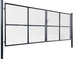 Pletivá zahradní branka pozinkovaná ocel 400 x 150 cm šedá 143377