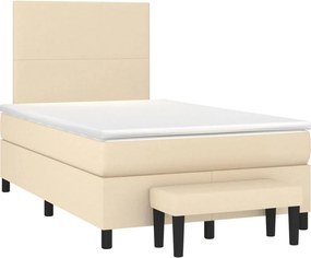 Box spring postel s matrací krémová 120x190 cm textil 3270346