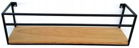 Nástěnná police Kisa 60 cm černá/hnědá