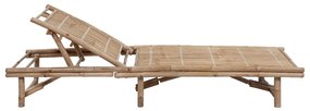 vidaXL Zahradní lehátko s poduškou bambus