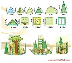 PicassoTiles magnetická stavebnice Safari Set s 8 zvířaty