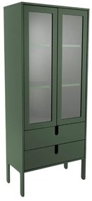 OnaDnes -20% Matně zelená lakovaná vitrína Tenzo Uno 178 x 76 cm