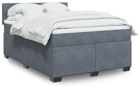 Box spring postel s matrací tmavě šedá 140x200 cm samet 3286331
