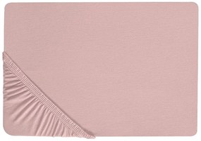 Bavlněné prostěradlo 200 x 200 cm růžové HOFUF Beliani