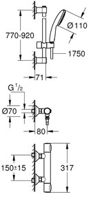 GROHE 34805001 - Termostatická sprchová baterie PRECISION FLOW DN 15 chrom