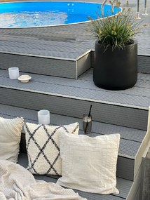 Květináč VEKRA, sklolaminát, výška 40 cm, černá