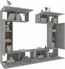 6dílný set TV skříněk šedý sonoma kompozitní dřevo 3114468