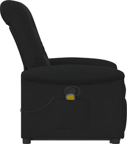 Zvedací masážní polohovací křeslo černé textil 3303266