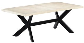 Jídelní stůl bílý 200 x 100 x 75 cm masivní mangovníkové dřevo 247428