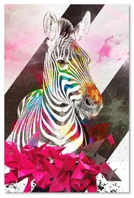 Obraz na plátně Zebra Vícebarevná abstrakce - 70x100 cm