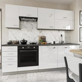 BIANCA sb | dolní skříňka 90x90 DN 2F rohová s policí | 90x90 cm | světle šedá/bílá lesk