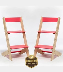 Lucas Wood Style - rostoucí židle EASY LINE zvýhodněný set 2 ks -  růžová + růžová