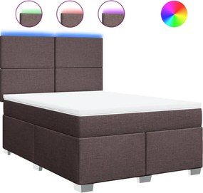 Box spring postel s matrací tmavě hnědá 140x200 cm textil 3292807