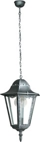 FAN LANT-FIRENZE/S1 Závěsné venkovní svítidlo FIRENZE černá/stříbrná, 1xE27, IP44, 21 x 21 x 136 cm - FANEUROPE