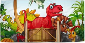 Sablio Ručník Dinosauři 4 - 70x140 cm