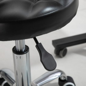 HOMCOM Otočné masážní křeslo s nastavitelnou výškou 360° s polstrovaným syntetickým čalouněním, černé