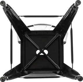 HOMCOM Sada 4 Stackable Barových Židlí Průmyslové Barové Křeslo s Opěrkou a Podnožkou, Výška Sedáku 76 cm, Černý Kov