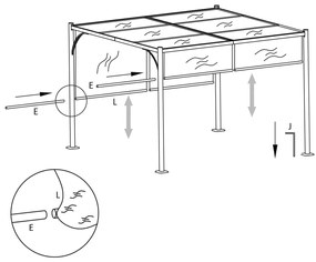 vidaXL Marketos Zahradní altán se zatahovací střechou 3 x 3 m taupe 180 g/m²