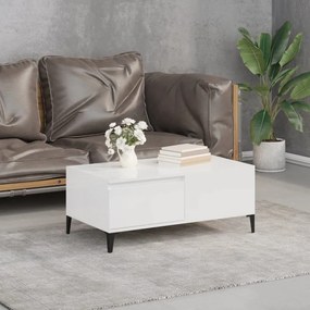 vidaXL Konferenční stolek 90 x 50 x 36,5 cm kompozitní dřevo [821122] Barva: bílá s vysokým leskem