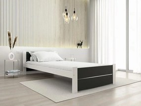 Postel IKAROS DOUBLE 80 x 200 cm, antracit/bílá Matrace: Matrace Coco Maxi 20 cm, Rošt: Bez roštu