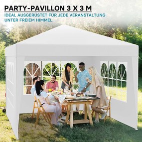 Zahradní altán Wiltec – 3 × 3 m, bílá (61802)