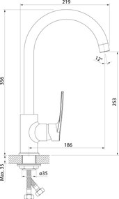 , KORANA stojánková dřezová baterie, chrom, 10221401