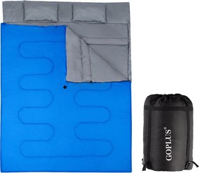 Costway Dvojitý spací pytel Goplus 2 People XL dekový spací pytel spací – modrý